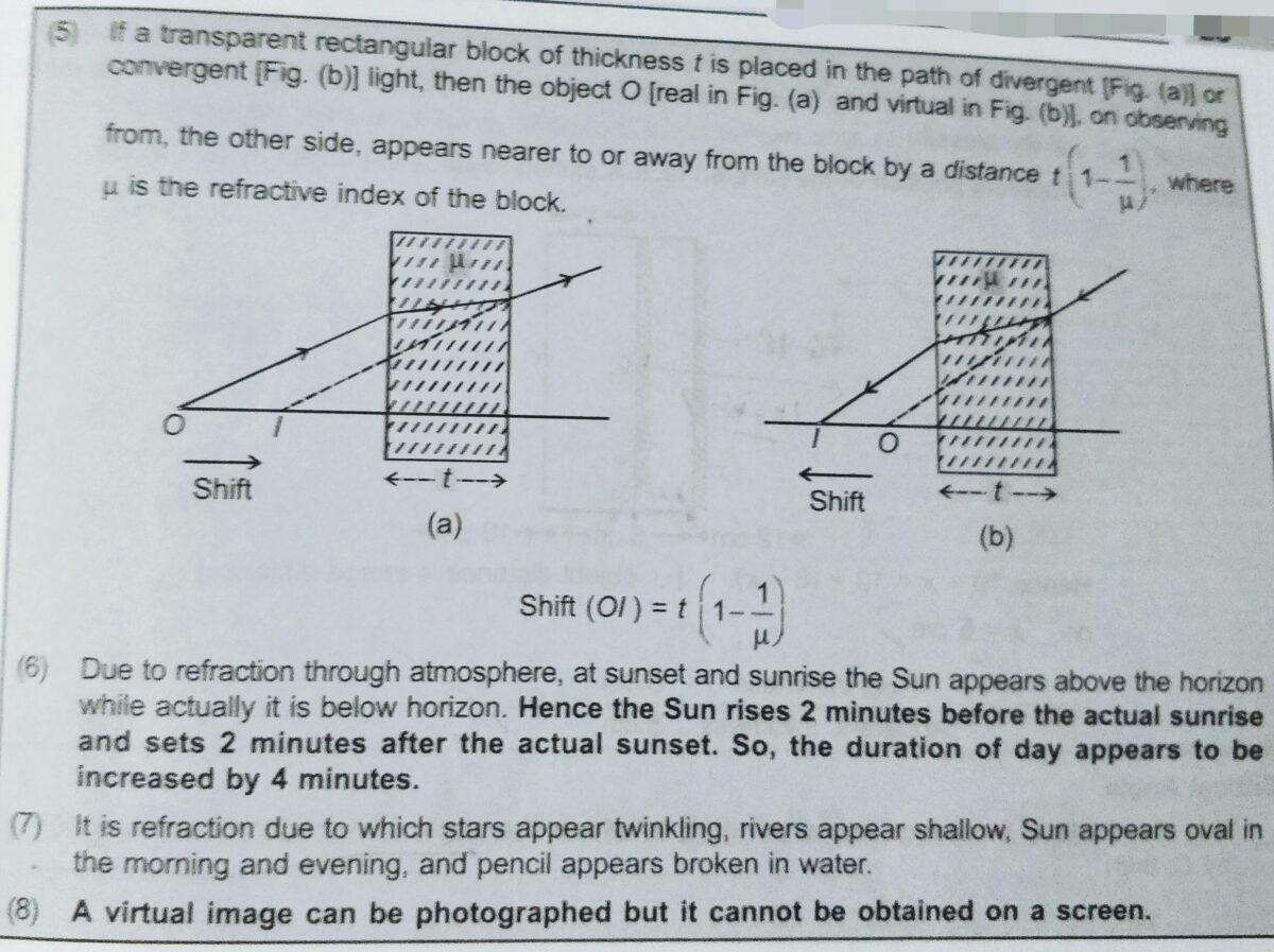 Real depth and apparent depth – Physics Classes