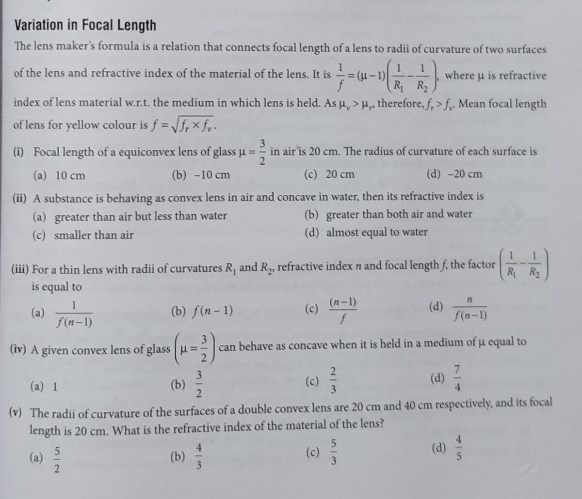 Case study questions on ray optics – Physics Classes